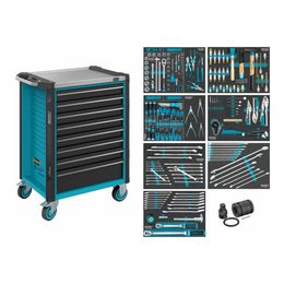 Hazet Werkstattwagen Assistent, flach: 8 x 81 x 522 x 398 mm, Anzahl Werkzeuge: 206 (179NX-8/206)