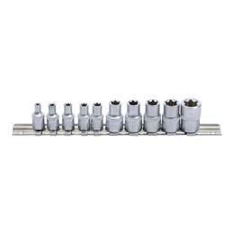 BGS Do it yourself Steckschl&uuml;ssel-Einsatz-Satz E-Profil Antrieb Innenvierkant 6,3 mm (1/4") / 10 mm (3/4") SW E4 - E16 10-tlg. (9548)
