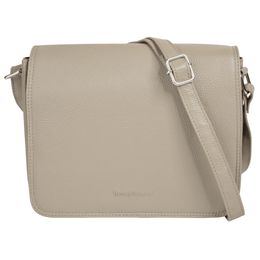 Umh&auml;ngetasche Bruno Banani, Damen, Gr. B/H/T: 24cm x 19cm x 7cm onesize, beige, Leder, leicht gl&auml;nzend, unifarben, Taschen Umh&auml;ngetasche, echt Leder
