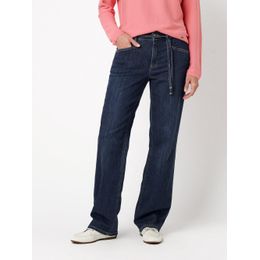5-Pocket-Jeans Toni "Liv Straight", Damen, Gr. 20, K-Gr, mid blau used, Denim/Jeans, Obermaterial: 88% Baumwolle, 10% Polyester, 2% Elasthan, regular fit lang, Jeans 5-Pocket-Jeans, Regular-Fit, mit Stretch - auch in Kurzgr&ouml;&szlig;e erh&auml;ltlich