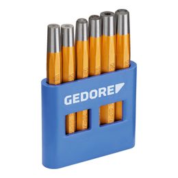 Gedore Nietzieher und -kopfsetzer-Satz, 6-teiliges Set, geh&auml;rtet f&uuml;r Schlagwerkzeuge, im PVC-Halter, 125 B aus Stahl mit Nietzieher und Nietkopfsetzer f&uuml;r das Vernieten von Blechen oder Rohren mit Schlagwerkzeugen, Inhalt: Nietzieher &Oslash; 3-6 mm und Nietkopfsetzer &Oslash; 3-6 mm im PVC-Halter - 8773600)