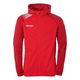 Trainingsjacke Kempa "Kapuzenjacke Ambition 28", Herren, Gr. L, rot (rot, chilirot), Obermaterial: 100% Polyester Pol. recyc.., Jacken Trainingsjacke