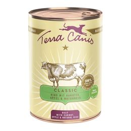 Terra Canis CLASSIC - Rind mit Karotte, Apfel und Naturreis Hunde-Nassfutter 100 % Lebensmittelqualit&auml;t aller Rohstoffe 6x400g