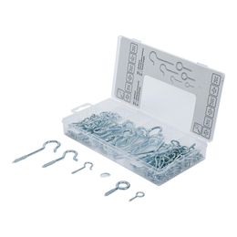 BGS DIY Schraubhaken/Ringhaken Sortiment 142-tlg. aus Stahl mit Haken und D&uuml;beln f&uuml;r W&auml;nde, 88180)
