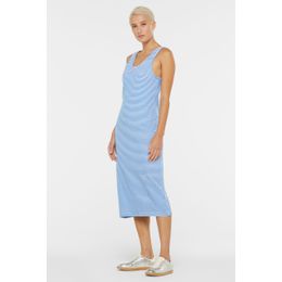 Tr&auml;gerkleid SENSES.THE LABEL, Damen, Gr. XL/XXL, US-Gr&ouml;&szlig;en, unique blau, Single Jersey, Material: 80% Baumwolle, 16% Polyester, 4% Elasthan, bedruckt, geringelt, gestreift, slim fit Midi, Rundhals, normaler Saum, Kleider Tr&auml;gerkleid, mit Baumwolle