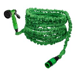 BGS Do it yourself Wasserschlauch Textil flexibel mit Garten-Handbrause mit 7 Funktionen 7,5 - 22 m (70904)