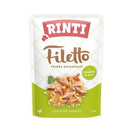 Rinti Filetto Entenfilet mit Gem&uuml;se Hunde-Nassfutter ohne Farb- und Konservierungsstoffe 24x100g