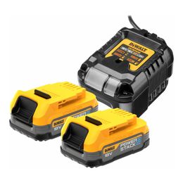 Dewalt Powerstack Akku, 18V / 1,7Ah, 2er-Set +Ladeger&auml;t DCB1102 (DCB1102E2-QW)