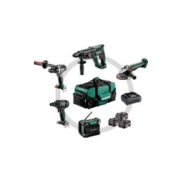 Metabo Akku Combo Set Bauhandwerk 5.2 BS 18 LTX BL + KH 18 LTX 24 + W 18 L 9-125 Quick + SSW 18 LTX 300 BL + R 12-18 DAB BT; Werkzeugtasche (685213000)