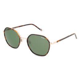 JOOP! JP 7407 | Unisex-Sonnenbrille | Fassung: Vollrand, Quadratisch, Edelstahl, Braun | Glasfarbe: Gr&uuml;n