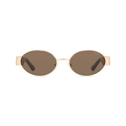 Guess GU00262 | Damen-Sonnenbrille | Fassung: Vollrand, Oval, Metall, Gold | Glasfarbe: Braun