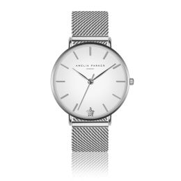 Quarzuhr AMELIA PARKER "AA5-B018S", silber, Armbanduhren, Damen, Quarzuhr