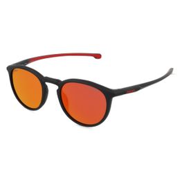 Carrera CARDUC 035/S | Herren-Sonnenbrille | Fassung: Vollrand, Panto, Kunststoff, Schwarz Matt | Glasfarbe: Grau Spiegel Rot