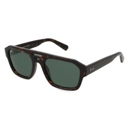Ray-Ban 0RB4397 CORRIGAN | Unisex-Sonnenbrille | Fassung: Vollrand, Quadratisch, Kunststoff, Havanna | Glasfarbe: Gr&uuml;n