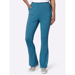 Schlupfhose, Damen, Gr. 46, Normalgr&ouml;&szlig;en, blau (topas), 95% Polyester, 5% Elasthan, unifarben, Hosen Schlupfhose