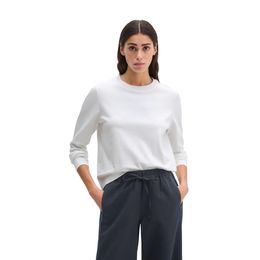 Marc O'Polo Langarmshirt MARC O'POLO "aus Light Interlock-Jersey", Damen, Gr. L, wei&szlig;, Obermaterial: 100% Baumwolle, unifarben, Basic, loose fit, Rundhals, Shirts Langarmshirt