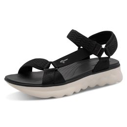Trekkingsandale Tamaris, Damen, Gr. 42, schwarz, Textil, unifarben, Schuhe, Plateau, Sandalette, Riemchensandale in veganer Verarbeitung