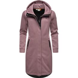 Kurzmantel Ragwear "Letti Long Bonded", Damen, Gr. L (40), lila (mauve), Rippware, Material: 100% Polyester, figurumspielend knielang, hoch geschlossener Ausschnitt, &Auml;rmel ohne &Auml;rmelschlitz normaler Saum, M&auml;ntel Kurzmantel, &Uuml;bergangsmantel aus Rippstrick mit Kapuze
