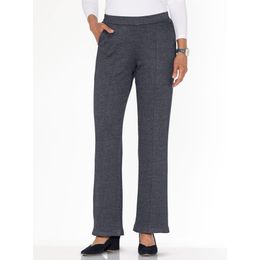 Schlupfhose Classic Basics, Damen, Gr. 52, Normalgr&ouml;&szlig;en, blau (marine, meliert), 50% Baumwolle, 50% Polyester, unifarben, Hosen Schlupfhose