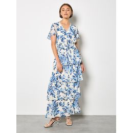 Maxikleid Apricot "Maxikleid", Damen, Gr. XS (34), N-Gr, blau, Obermaterial: 100% Polyester PES., V-Ausschnitt, Kleider Maxikleid, mit elastischem Bund
