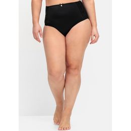 Taillenslip sheego, Damen, Gr. 48, 2 Stk., schwarz (schwarz, schwarz), 82% Polyamid, 18% Elasthan, Unterhosen Taillenslip