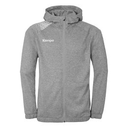 Trainingsjacke Kempa "Kapuzenjacke Ambition 28", Herren, Gr. L, grau (schwarz grau melange, wei&szlig;), Obermaterial: 100% Polyester Pol. recyc.., Jacken Trainingsjacke