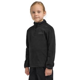 Stehkragenpullover Jack Wolfskin "TAUNUS HALFZIP K", Kinder, Gr. 128, schwarz (granite, schwarz), Obermaterial: 100% Polyester. Futter: 100% Polyester, Pullover Stehkragenpullover