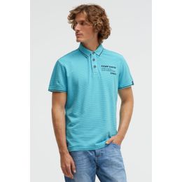Poloshirt CAMP DAVID, Herren, Gr. 4XL, aqua, Piqu&eacute;, Material: 100% Baumwolle, Strukturmuster, bedruckt, regular fit normal, hoch geschlossener Ausschnitt, eingesetzt B&uuml;ndchen, Shirts, mit Kontrastn&auml;hten