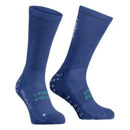 Socken Uhlsport "Socken Grip", Herren, Gr. 41-44, blau (azurblau, wei&szlig;), Obermaterial: 50% Baumwolle CO(Bio). 47% Polyester Pol. recyc.. 3% Elasthan EL., Socken Socken