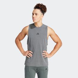 Tanktop adidas Performance "D4T TANK", Herren, Gr. S, dgh solid grau, Obermaterial: 81% Polyester, 14% Lyocell, 5% Elasthan, Rundhals, Tops Tanktop