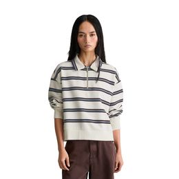 Marc O'Polo Sweatshirt MARC O'POLO DENIM "aus Bio-Baumwolle", Damen, Gr. L, beige (sanftes wei&szlig;), Obermaterial: 100% Baumwolle, gestreift, relaxed fit, Rippb&uuml;ndchen, Sweatshirts Sweatshirt