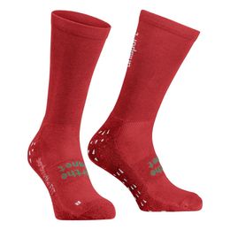 Socken Uhlsport "Socken Grip", Herren, Gr. 41-44, rot (rot, wei&szlig;), Obermaterial: 50% Baumwolle CO(Bio). 47% Polyester Pol. recyc.. 3% Elasthan EL., Socken Socken