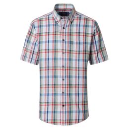 Kurzarmhemd Casamoda "Casamoda Leinenhemd kurzarm kariert", Herren, Gr. 3XL, Normalgr&ouml;&szlig;en, gr&uuml;n, 55% Leinen, 45% Baumwolle, kariert, comfort fit, Hemden