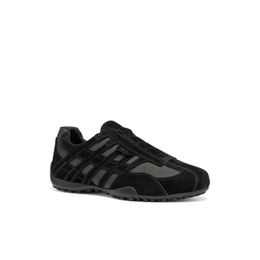 Slipper Geox "U SNAKE ORIGINAL", Herren, Gr. 40, schwarz, Nubukleder, Veloursleder, Schuhe Slipper, Sneaker mit Geox Spezial Membrane, Gr&ouml;&szlig;enschablone zum Download