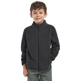 Fleecejacke Jack Wolfskin "TAUNUS JACKET K", M&auml;dchen, Gr. 128, schwarz (granite, schwarz), Obermaterial: 100% POLYESTER. Futter:100% POLYESTER, Jacken Fleecejacke