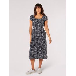 Midikleid Apricot "Midikleid", Damen, Gr. XS (34), N-Gr, blau (navy), Obermaterial: 100% Viskose CV., Kleider Midikleid, Elastischer Bund