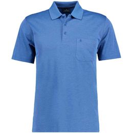 Poloshirt Ragman, Herren, Gr. M, blau, melange, 765, Piqu&eacute;, 61% Baumwolle, 39% Polyester, regular fit, ohne Ausschnitt, Shirts