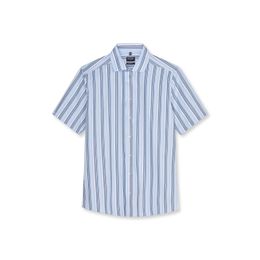 Businesshemd OLYMP "OLYMP Luxor, modern fit, Global Kent", Herren, Gr. 39, Normaler Arm, bleu, 100% Baumwolle, Hemden