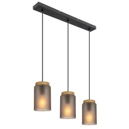Novel H&auml;ngeleuchte, Grau, Schwarz, Metall, Glas, zylindrisch,zylindrisch, 12x120x67 cm, RoHS, CE, Lampen & Leuchten, Innenbeleuchtung, H&auml;ngelampen, Pendelleuchten
