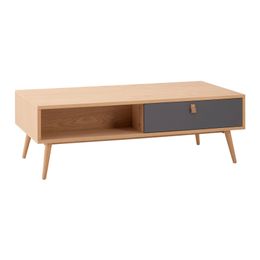 Couchtisch Lena Grau/ Naturfarben Echtholz MDF