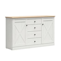 SIDEBOARD Victoria Wei&szlig; und Holz