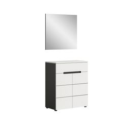Garderobe CANU 2-teilig Grau, Wei&szlig;