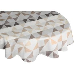 WIRTH Tischdecke &raquo;BERLARE&laquo; braun Baumwolle, Polyester B/L: 130cm x 190cm, 1 Stk., oval