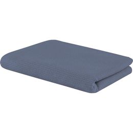 SETEX Wohndecke &raquo;Waffeldecke&laquo; aus Waffelpiqu&eacute;, auch als Tagesdecke geeignet, Kuscheldecke blau Baumwolle B/L: 150cm x 200cm