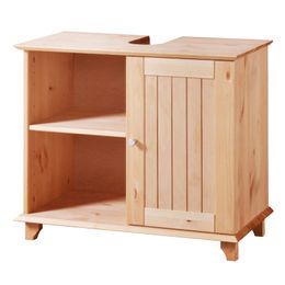 Welltime Waschbeckenunterschrank &raquo;Venezia Landhaus&laquo; Badm&ouml;bel aus Massivholz, Breite 63 cm (ohne Stauraumkisten) beige Massivholz B/H/T: 63cm x 55cm x 