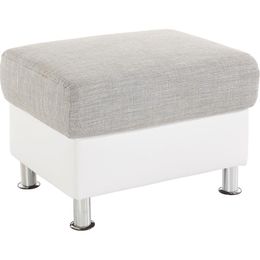 Trendmanufaktur Hocker wahlweise mit komfortablem Federkern, frei im Raum stellbar wei&szlig; 100% Polyester B/H/T: 67cm x 46cm x 53cm, Kunstleder SOFTLUX 