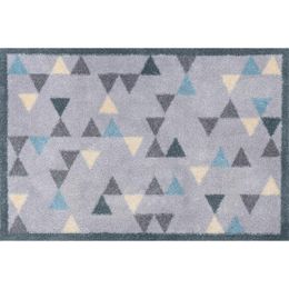 wash+dry by Kleen-Tex Teppich &raquo;Triangles&laquo; rechteckig 9 mm H&ouml;he bunt Baumwolle, Viskose B : 50cm 1 Stk., 9mm, L: 72cm