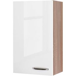 Flex-Well H&auml;ngeschrank &raquo;Florenz&laquo; (B x H x T) 50 x 89 x 32 cm wei&szlig; Holzwerkstoff Sonoma Eiche, B/H/T: 50cm x 89cm x 32cm, T&uuml;ren: 1 Stk.