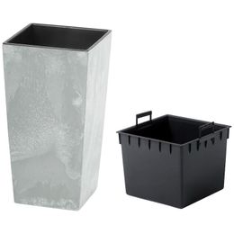 Prosperplast Pflanzk&uuml;bel &raquo;Urbi Square Beton&laquo; BxTxH: 32,5x32,5x61 cm blau Polypropylen B/H/T: 32,5cm x 61cm x 32,5cm