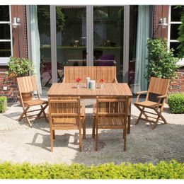 siena GARDEN Gartensessel &raquo;Falun&laquo; Akazienholz, stapelbar beige Stapelsessel, B/H/T: 58cm x 90cm x 61cm